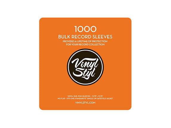 Vinyl Styl - 12-Inch Clear Open Top Outer Record Sleeve 1000CT Bulk Pa ...